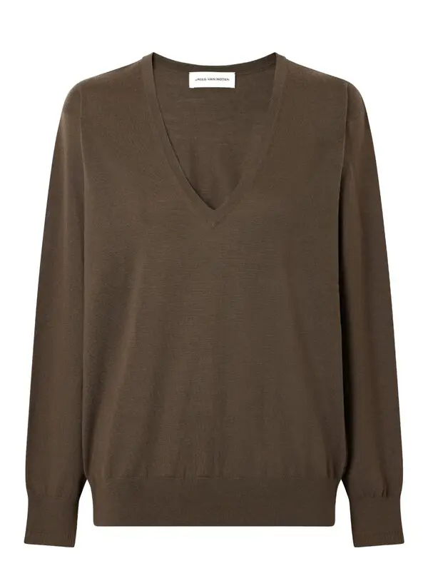 Dries Van Noten Minimal Wool Sweater - Brown