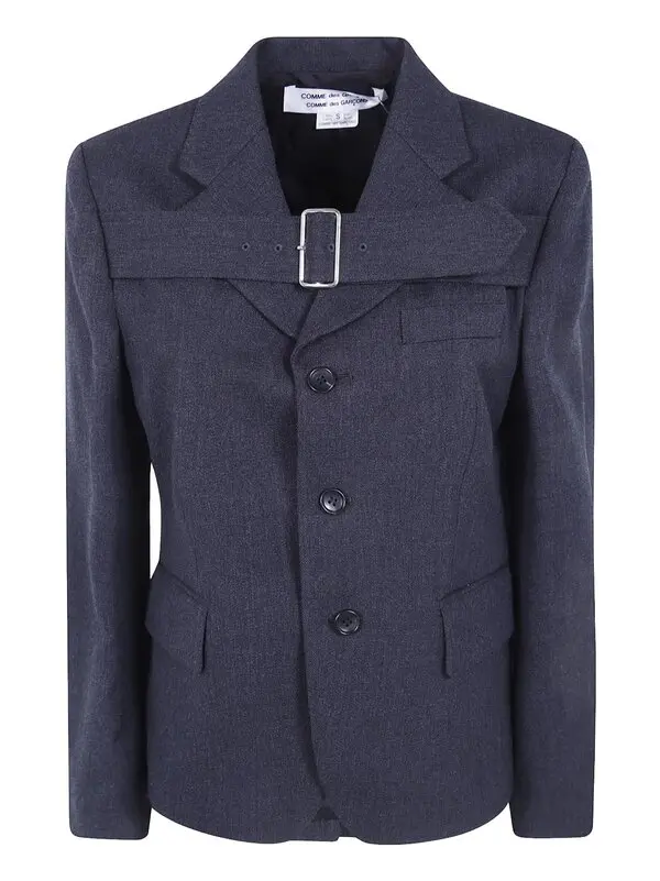 Comme Des Garçons Single Breasted Belted Jacket - No