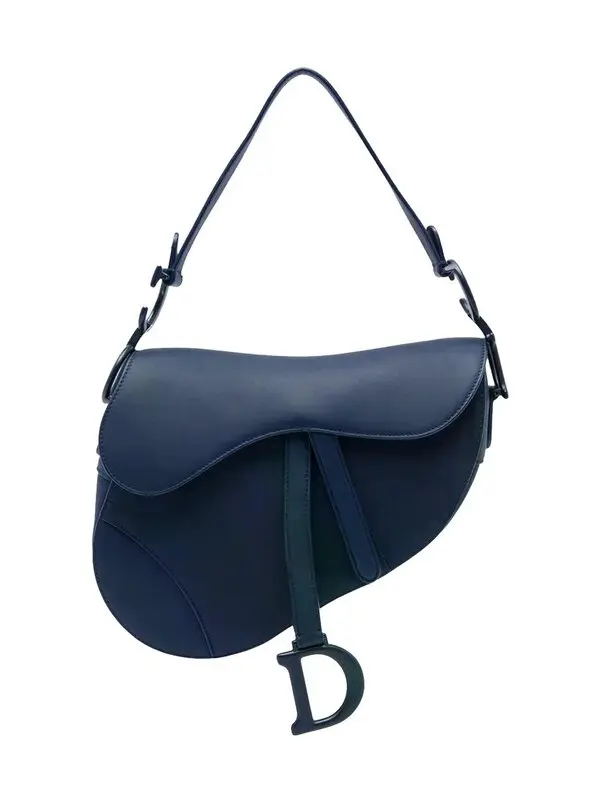 Dior 2019 Ultra Matte Calfskin Saddle Bag Shoulder Bag - Blue