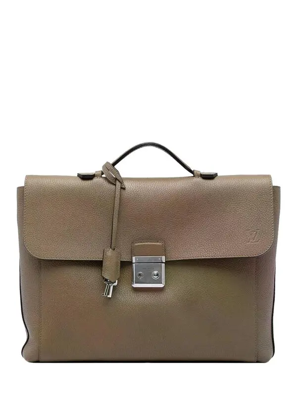 LOUIS VUITTON 2014 Taurillon Serviette Dorian Briefcase Business Bag - Brown