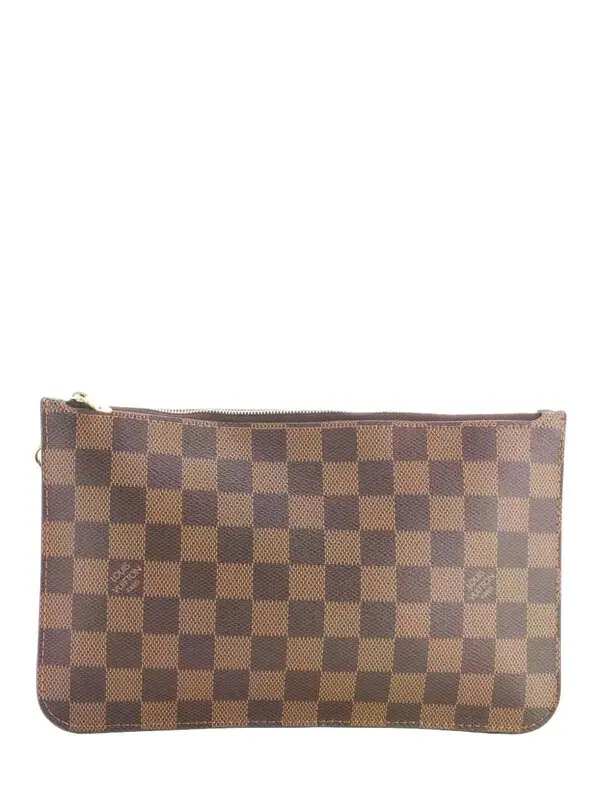 LOUIS VUITTON Neverfull Pochette Damier Large Pouch - Brown