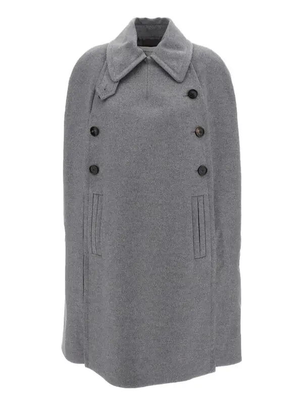 7 For All Mankind Double-breasted Cape - Grey