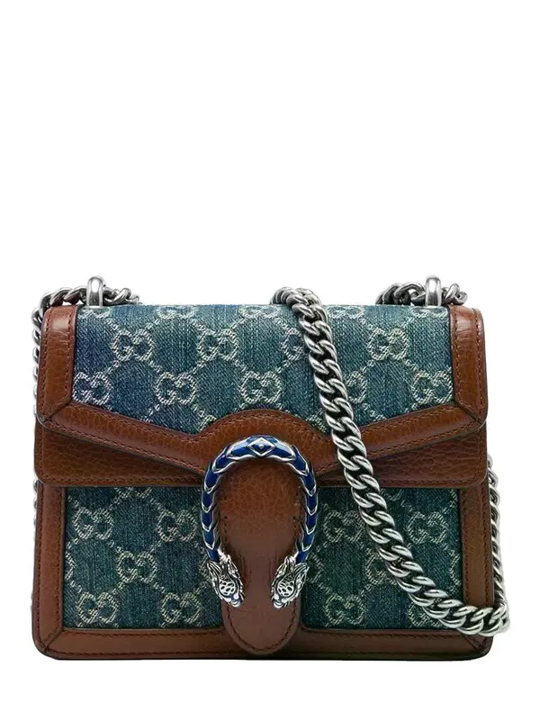 Gucci 2016-2026 Small Gg Denim Dionysus Crossbody Bag - Blue