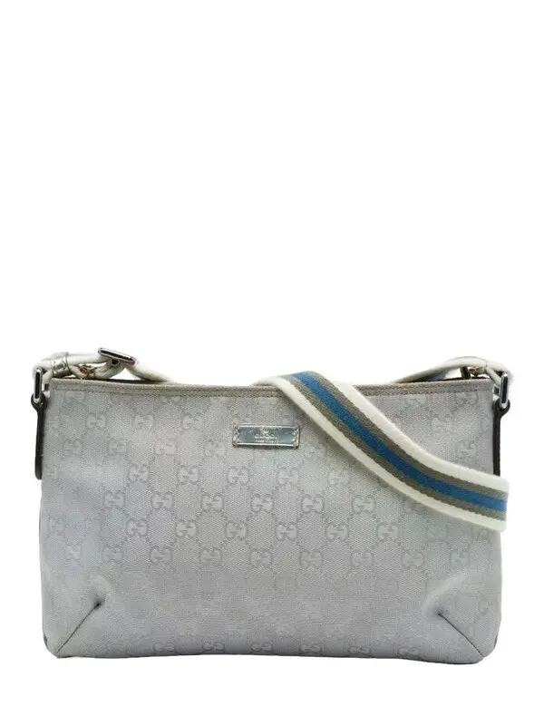 Gucci 2016-2026 Gg Canvas Web Crossbody Bag - Silver