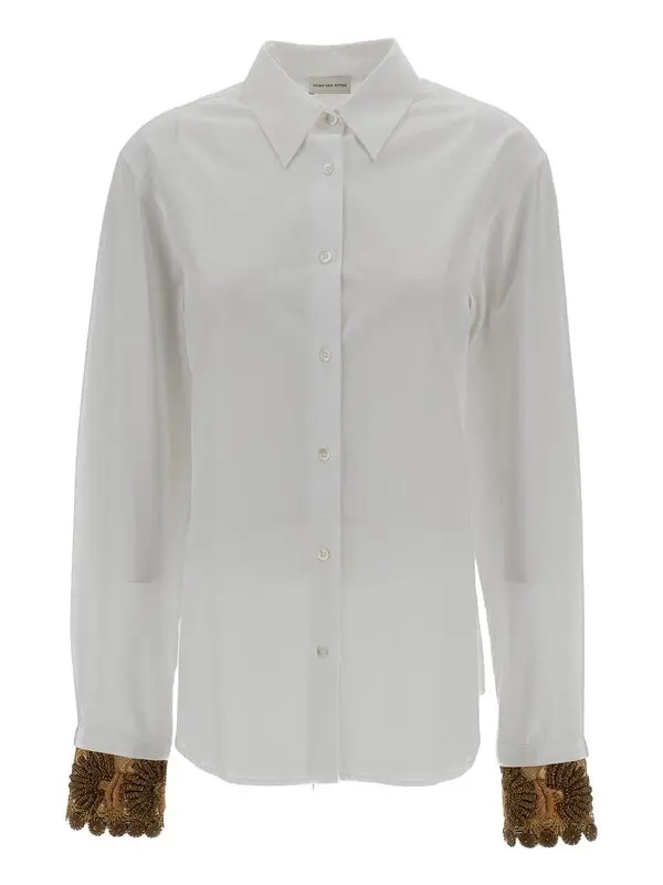 Dries Van Noten Embroidered Cotton-poplin Shirt - Multicolor