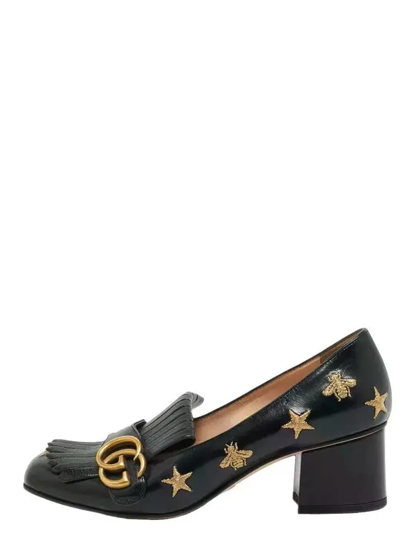 Gucci Gg Marmont Fringed Pumps - Black