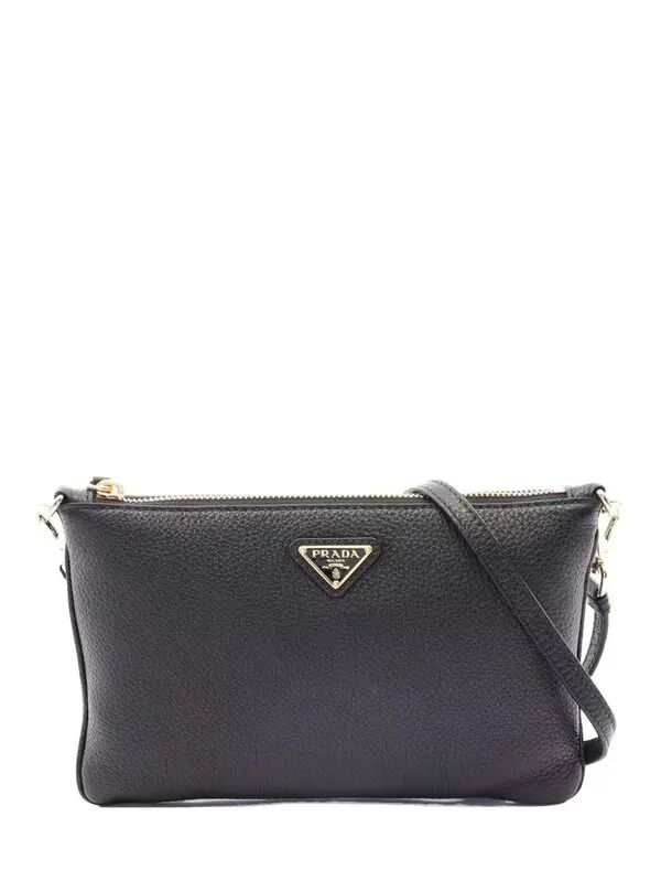 Prada 2020s Vit. Daino Soft Shoulder Bag - Black