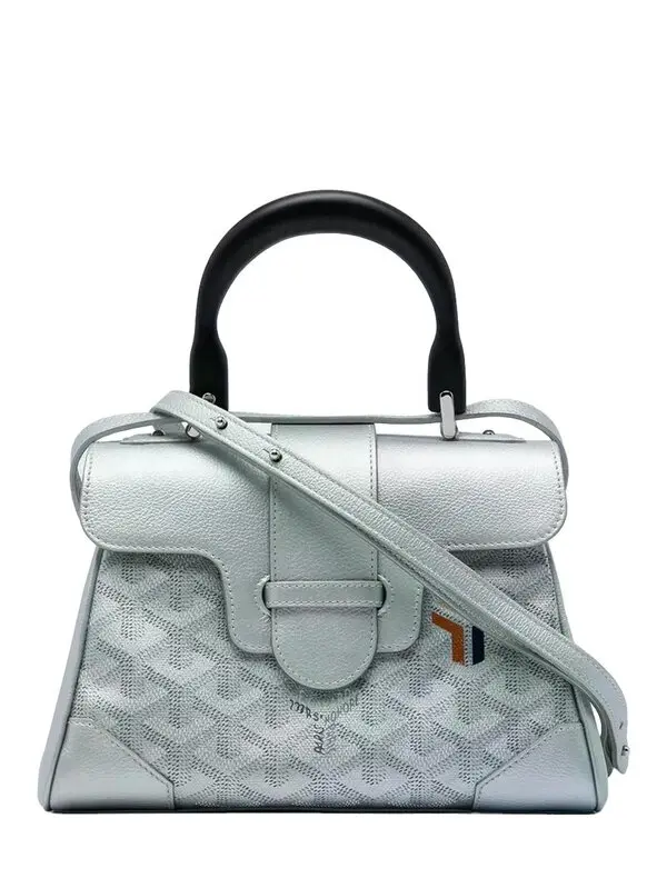 Goyard 2020 Mini Goyardine Precious Metals Saigon Souple Satchel - Silver