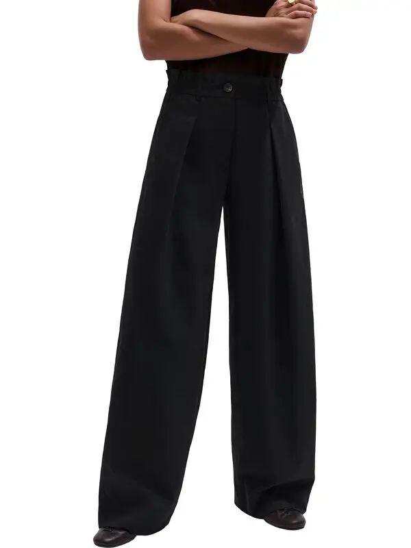 ME+EM Gathered Waist Taper Pant - Black