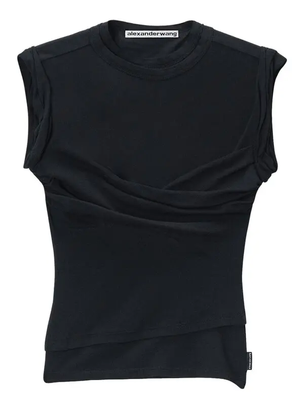 Alexander Wang Twisted Bust Layered Tank - Black