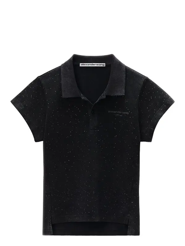 Alexander Wang Crystal Hotfix Polo - Sidewalk