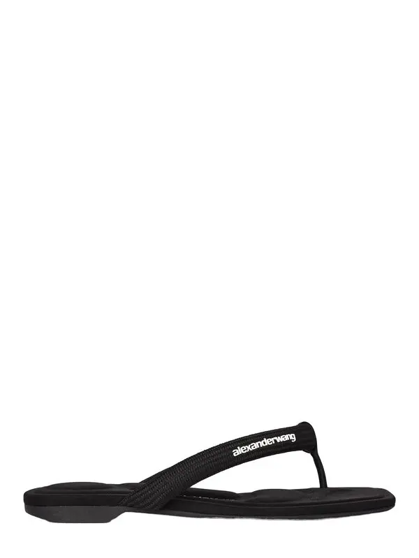 Alexander Wang Jenna Tubular Flat Thong Sandal - Black