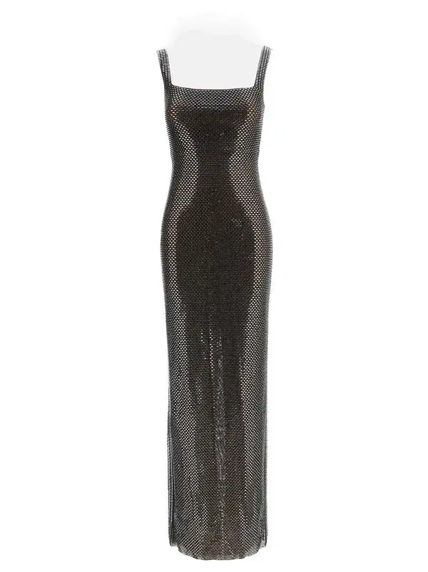 SELF-PORTRAIT Rhinestone Square Neck Maxi Dress - Multicolor