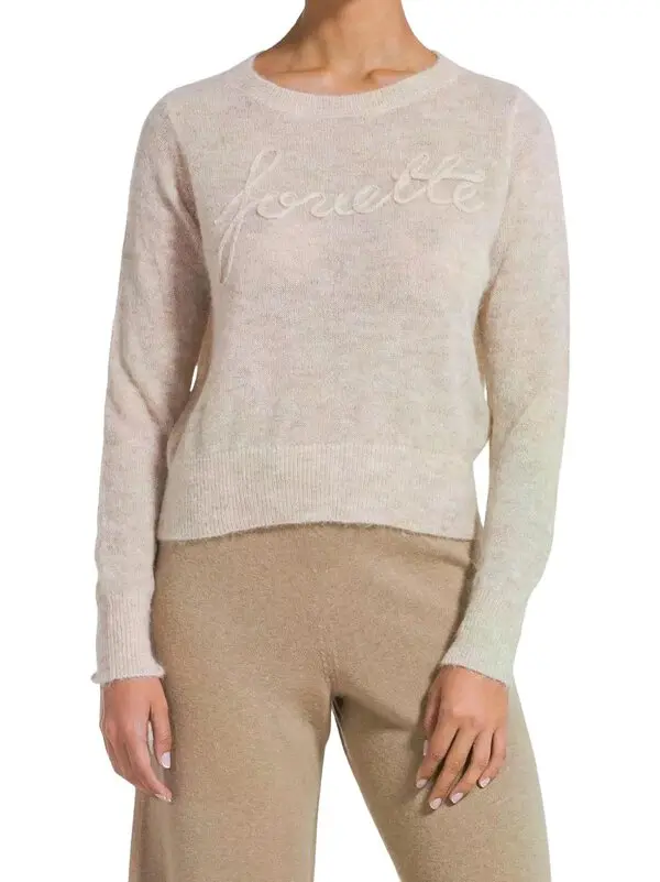 DEHA Embroidered Crew-neck Sweatshirt - Neutrals