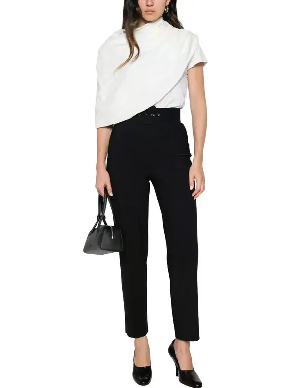 Chiara Boni La Petite Robe Belted Slim-fit Trousers - Black