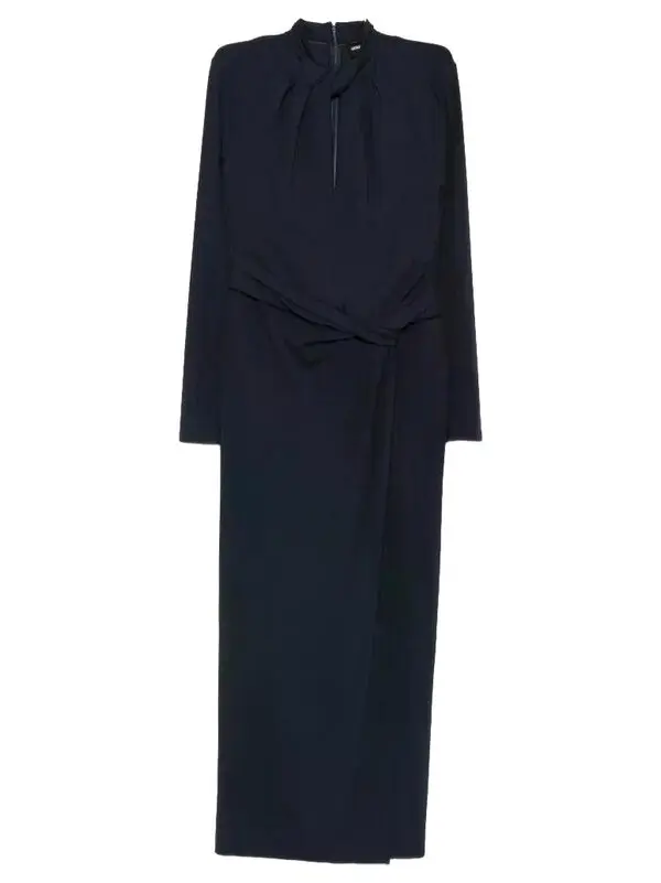 Giorgio Armani Twist-detail Keyhole-neck Midi Dress - Blue