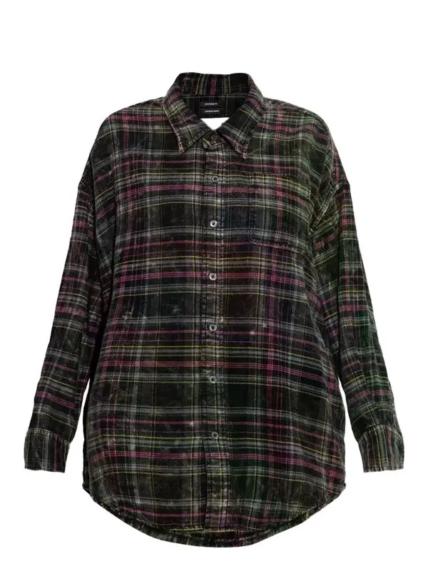 R13 Plaid-pattern Button-down Shirt - Black