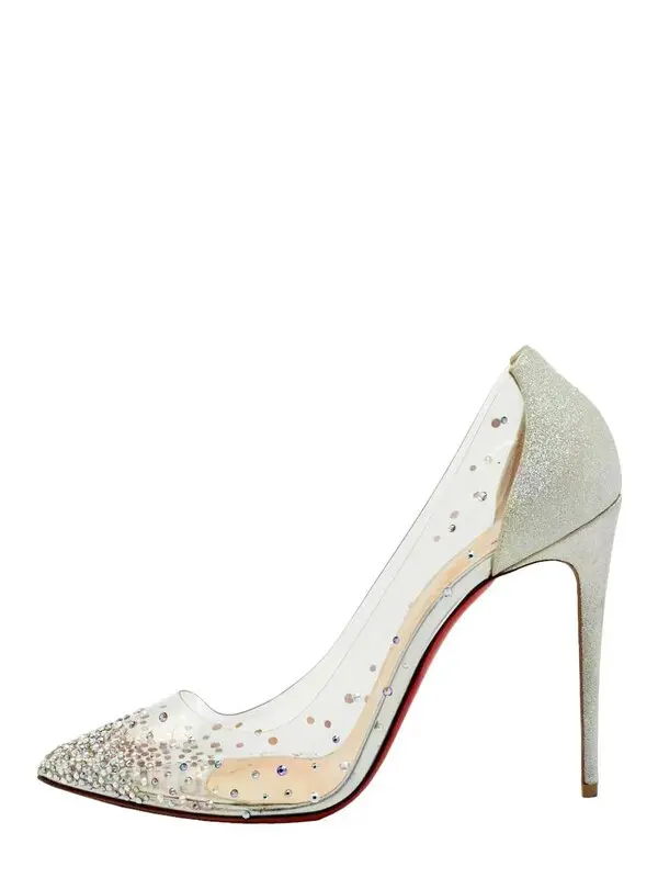 CHRISTIAN LOUBOUTIN Degrastrass Crystal-embellished Heeled Pumps - Silver