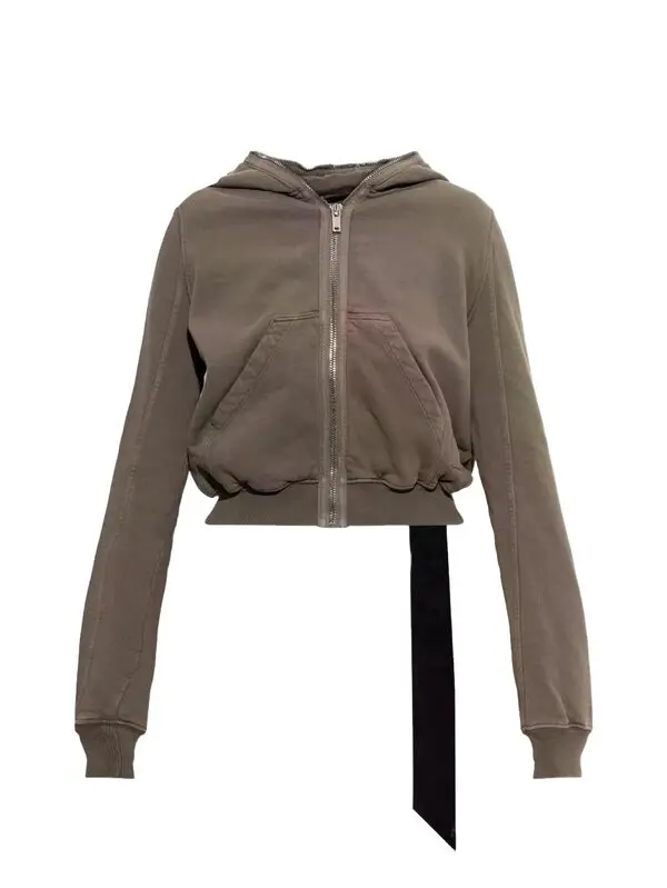 Rick Owens Cropped Zip-up Hoodie - Brown