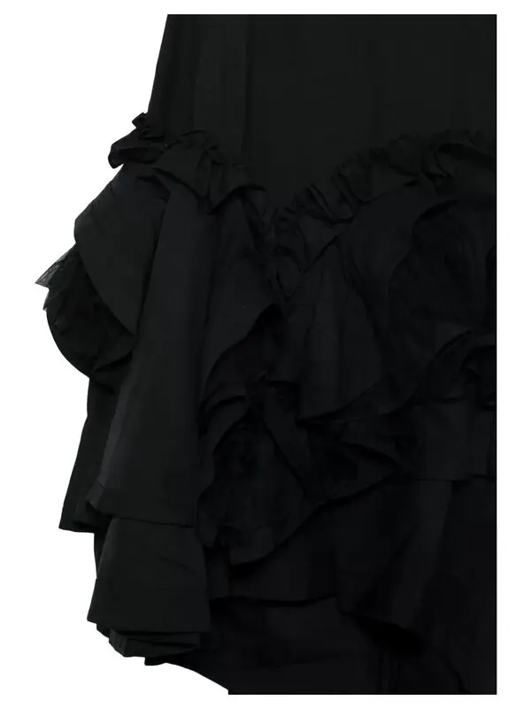 Noir Kei Ninomiya Ruffled Asymmetric Midi Dress - Black