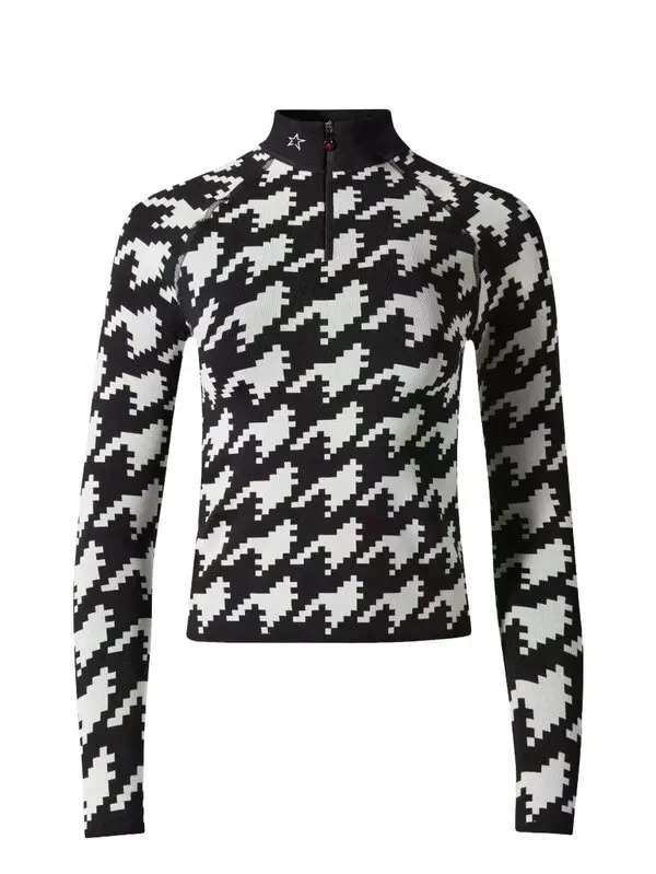 Perfect Moment Jacquard-base-layer Top - Black