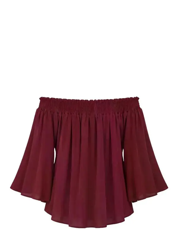 KAOS Off-shoulder Smocked Blouse - Red