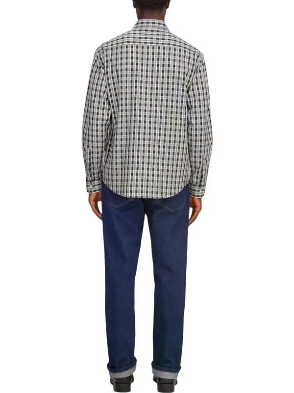 Nn07 Check-pattern Deon Shirt - Blue
