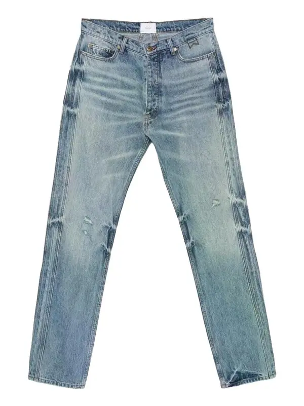 Rhude Distressed Straight-leg Jeans - Blue