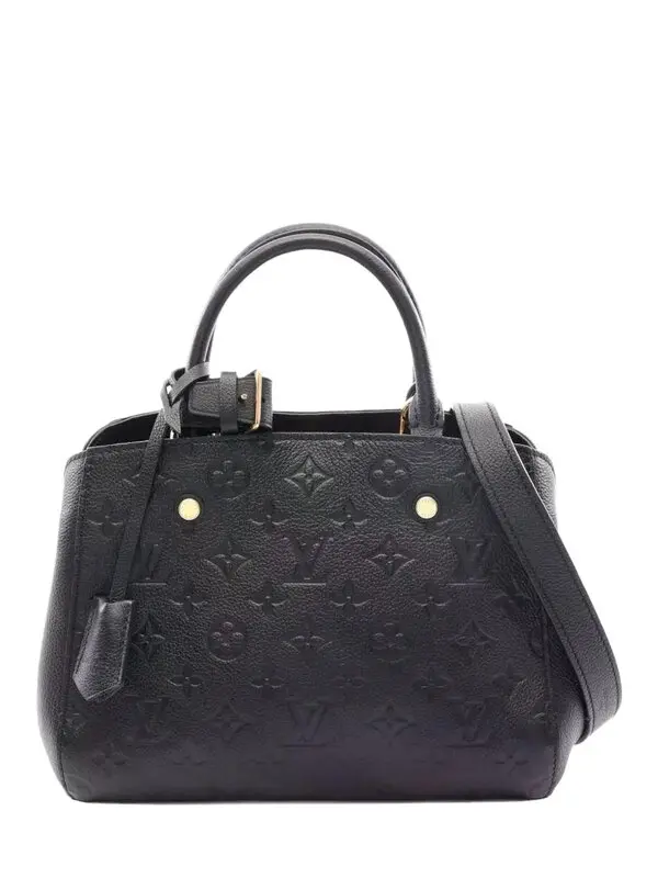 LOUIS VUITTON 2018 Bb Montaigne Monogram Empreinte Tote Bag - Black