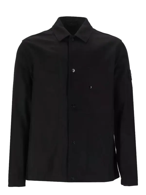 Stone Island 1200020 Wool Nylon Flannel_s.i. Ghost Overshirt - Black