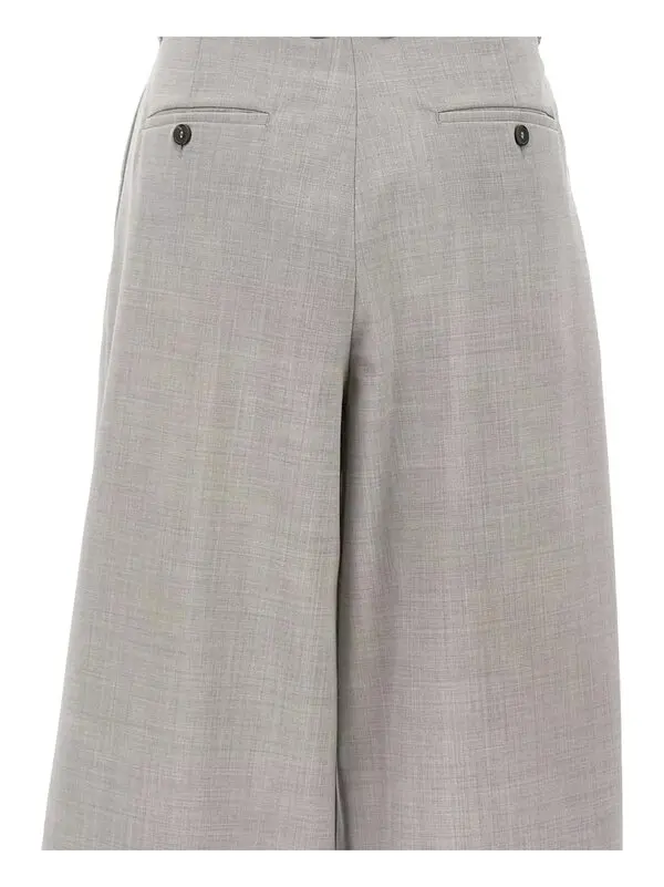 Max Mara Pleated Wide-leg Trousers - Grey