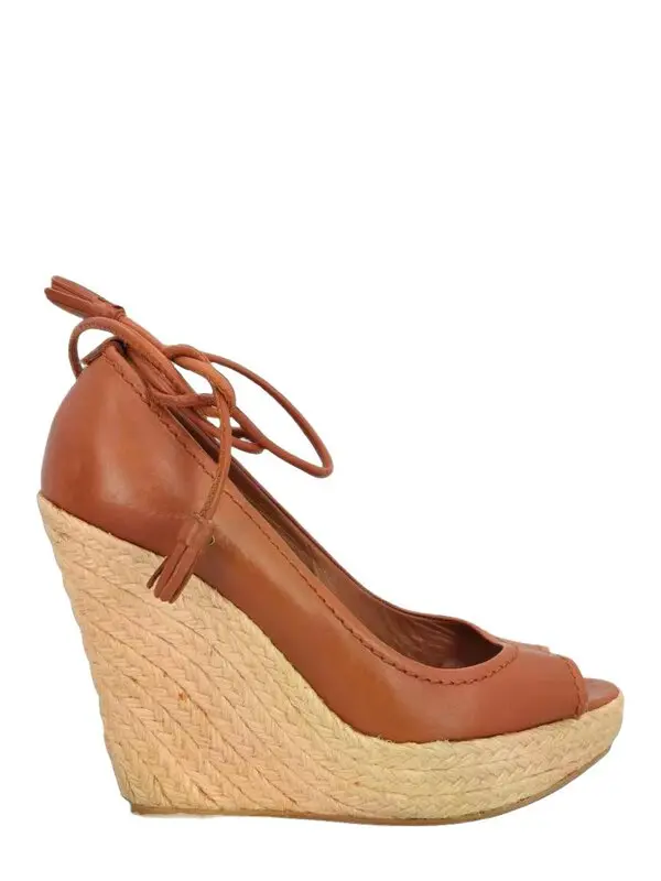 SERGIO ROSSI Tassel-tie Wedge Sandals - Brown