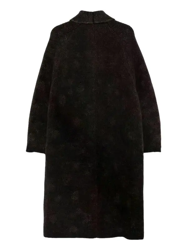 BOBOUTIC Bouclé-knit Single-breasted Coat - Blue