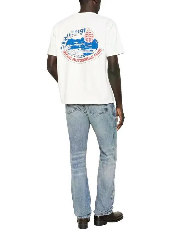 Rhude Graphic-print Cotton T-shirt - Neutrals