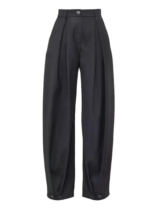 NISSA Mid-rise Wool Pants - Black