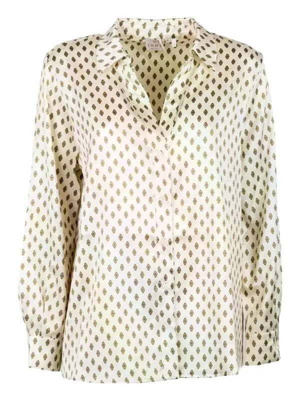 Marella Emme Diamond-print Long-sleeve Shirt - Neutrals