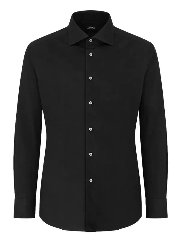 Zegna Long-sleeve Button-down Shirt - Black