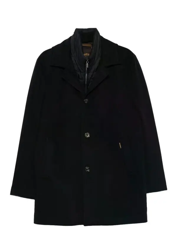 MOORER Monferrato Single-breasted Coat - Blue