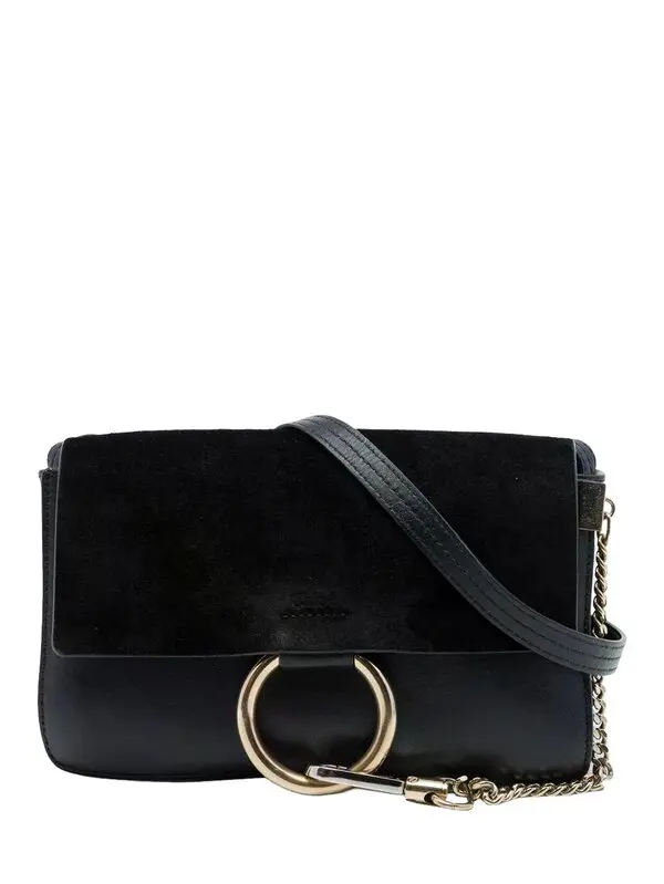 Chloé 2018 Small Suede And Calfskin Faye Crossbody Bag - Black