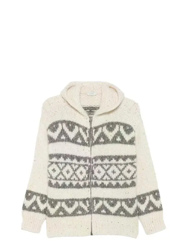 Peserico Fair Isle Sequin-embellished Cardigan - Neutrals