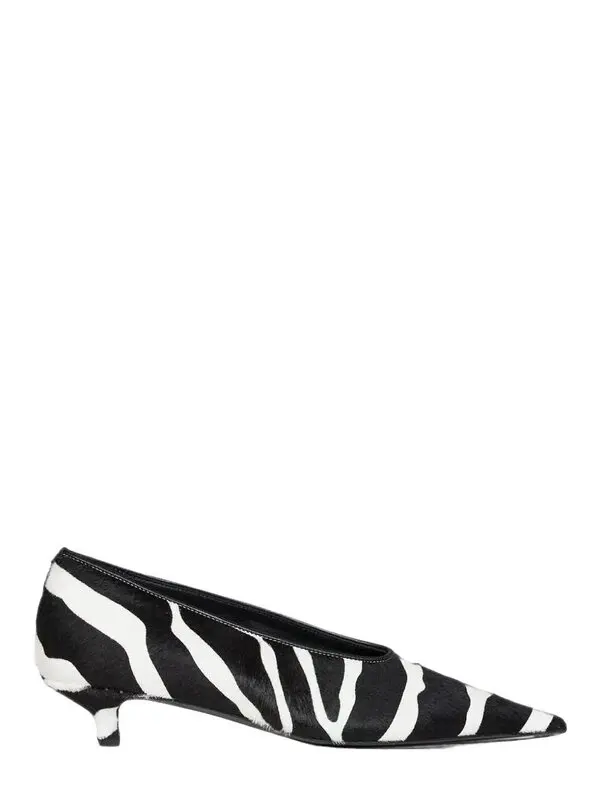 TOTEME Zebra-print Pony-hair Heeled Pumps - Black