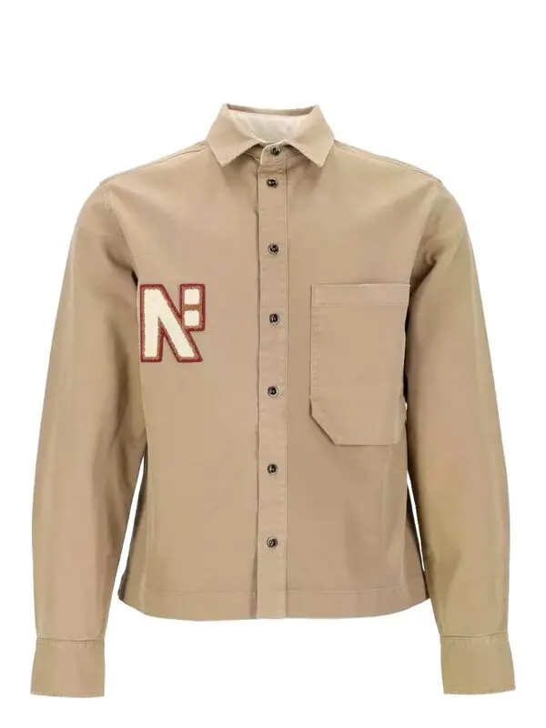 NINE:INTHE:MORNING Jonas Logo-patch Shirt - Neutrals