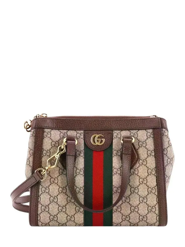Gucci Ophidia Top Handle Gg Coated Canvas Small Tote Bag - Brown