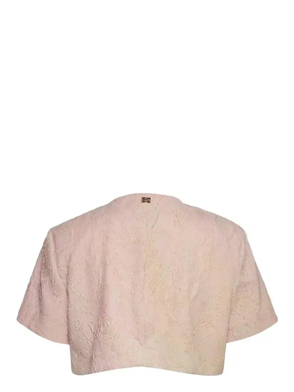 Roberto Cavalli Floral-jacquard Cropped Jacket - Pink