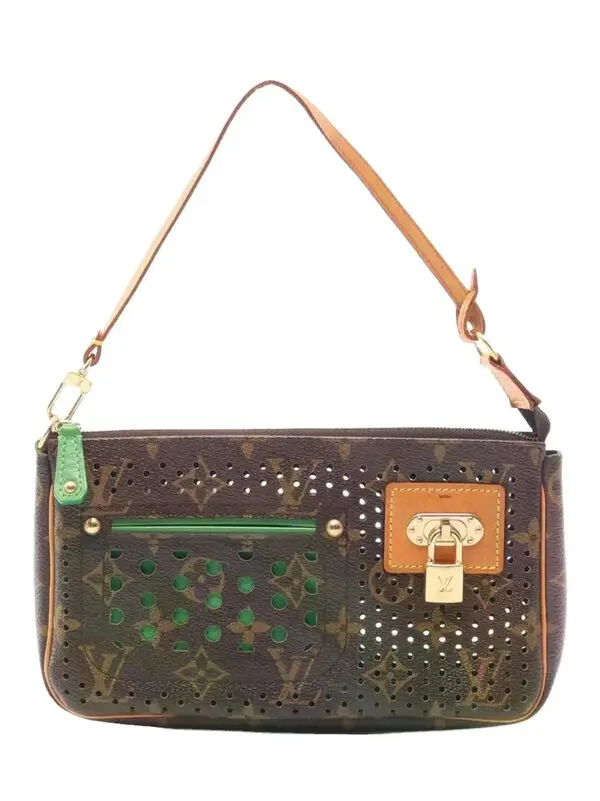 LOUIS VUITTON 2006 Perfo Pochette Monogram Canvas Tote Bag - Brown