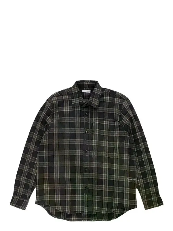 POP TRADING COMPANY Checked Cotton Shirt - Black