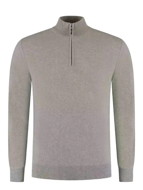 DORIANI CASHMERE Half-zip Knitted Sweater - Grey