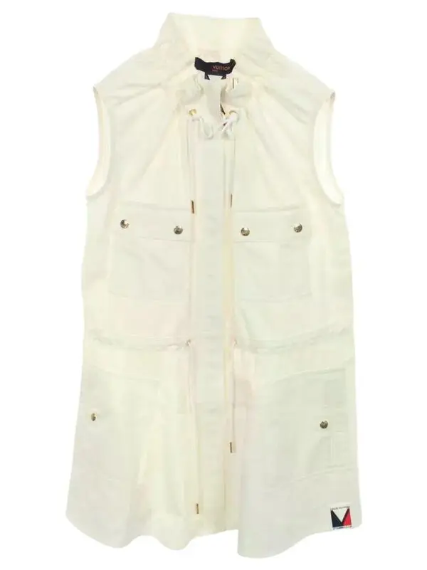LOUIS VUITTON 2010s Sleeveless Zip-up Mini Dress - Neutrals