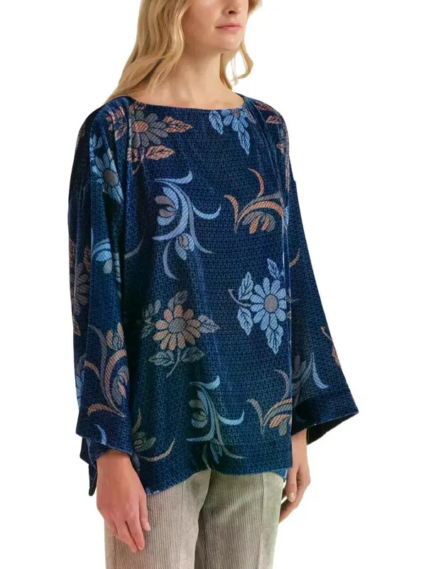 Malìparmi Floral-print Blouse - Blue
