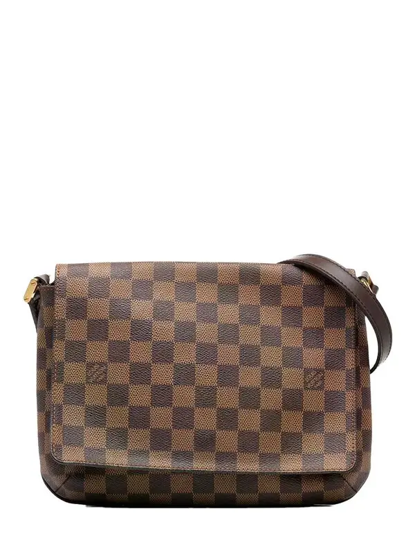 LOUIS VUITTON 2003 Damier Ebene Musette Tango Long Strap Crossbody Bag - Brown